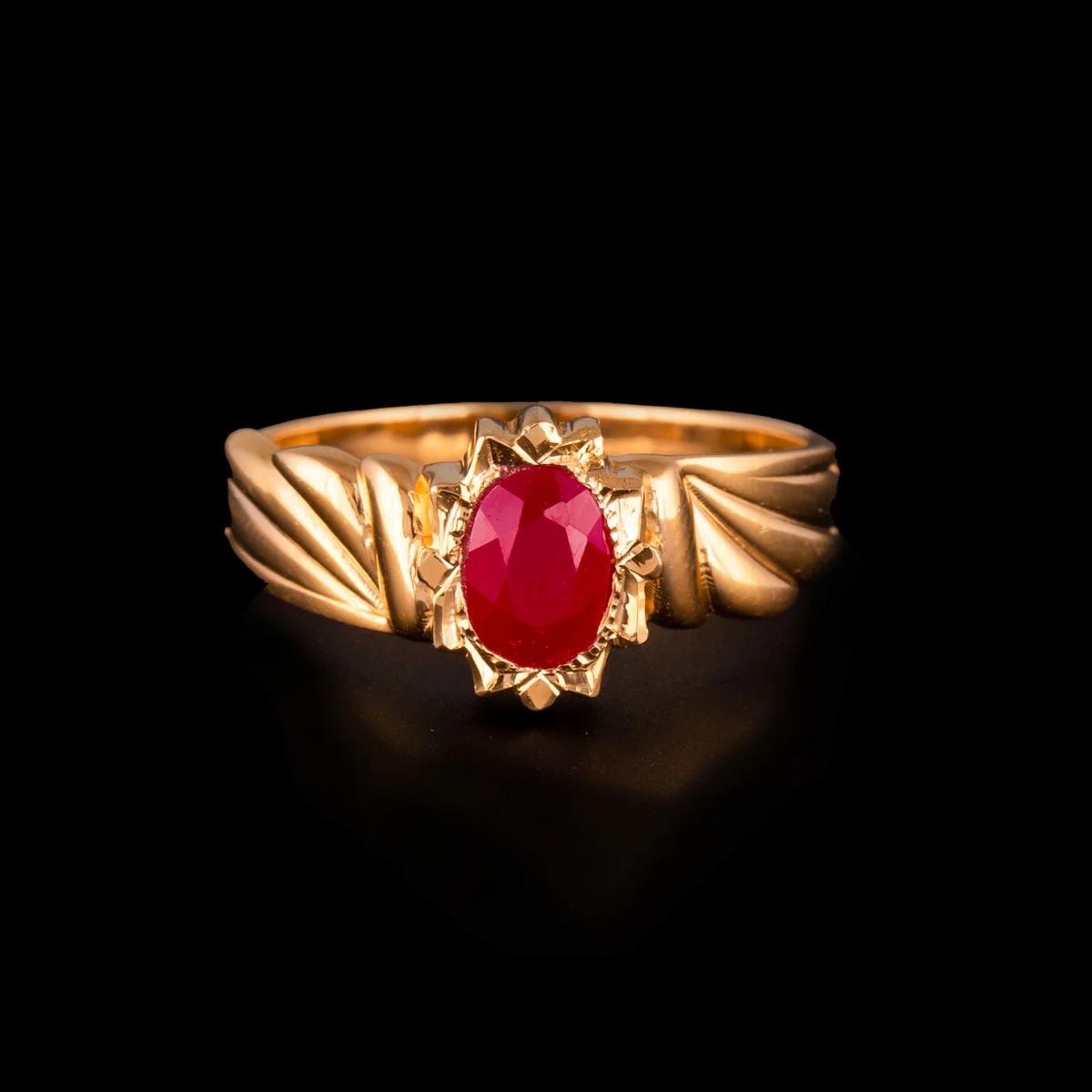 Kempu stone ring store